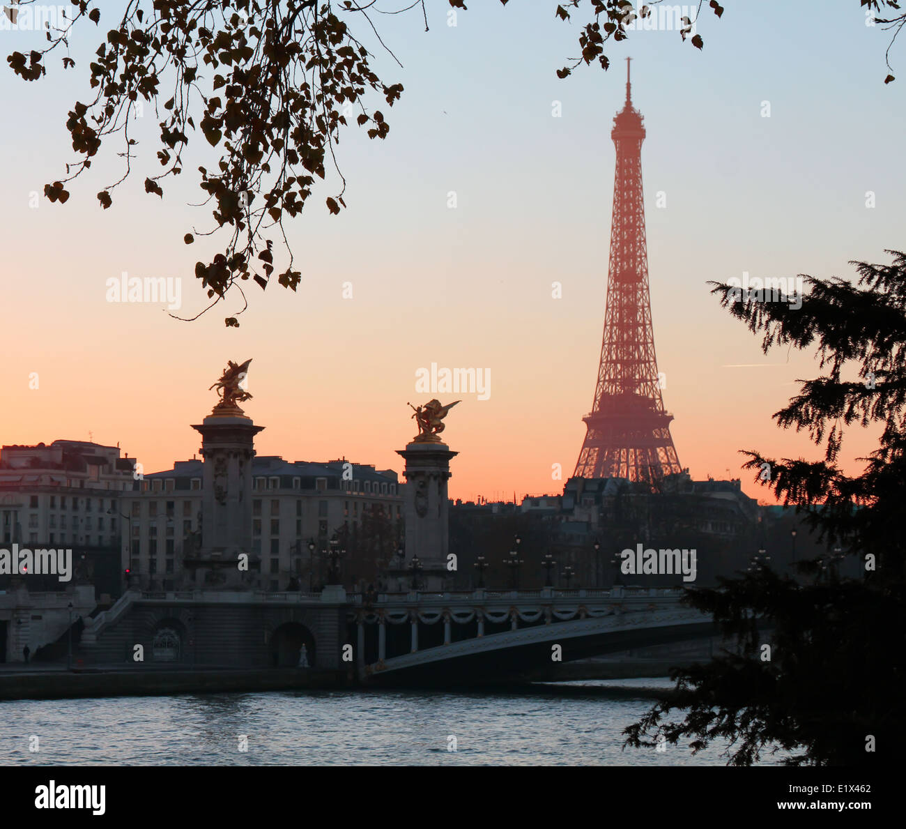 View on Eiffel Tower in the evening, Paris, France Stock Photo - Alamy
