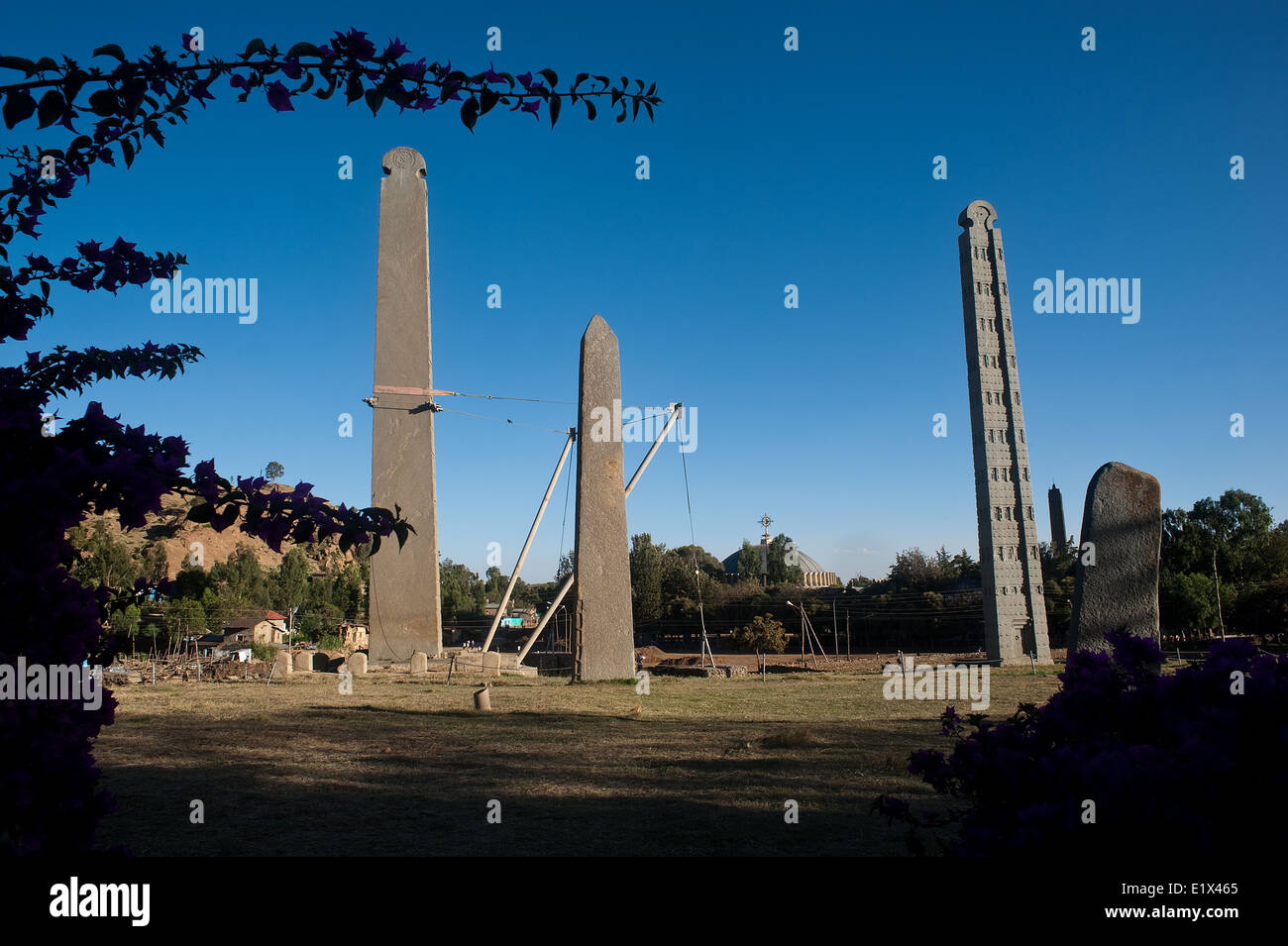Stelae. The Rome stele is on the left; the King Ezana's stele on the ...