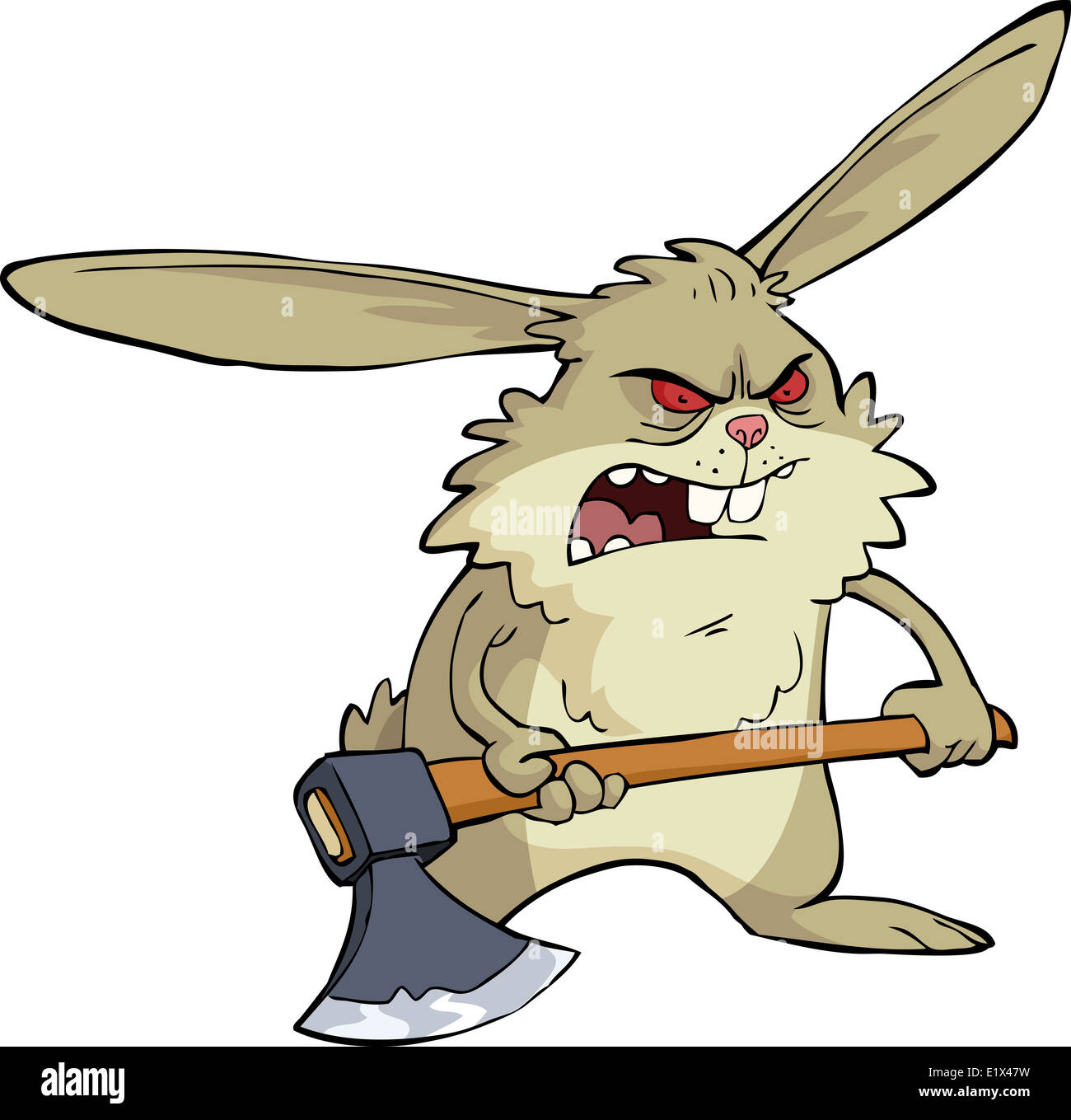 Cartoon Illustration Angry Rabbit Bunny High Resolution Stock ...