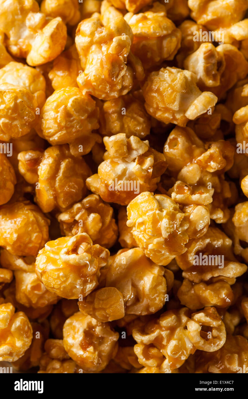 Homemade Golden Caramel Popcorn in a Bowl Stock Photo - Alamy
