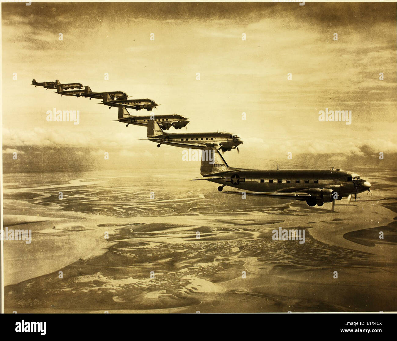 This image features the C-47 Skytrain, a prominent transport aircraft ...