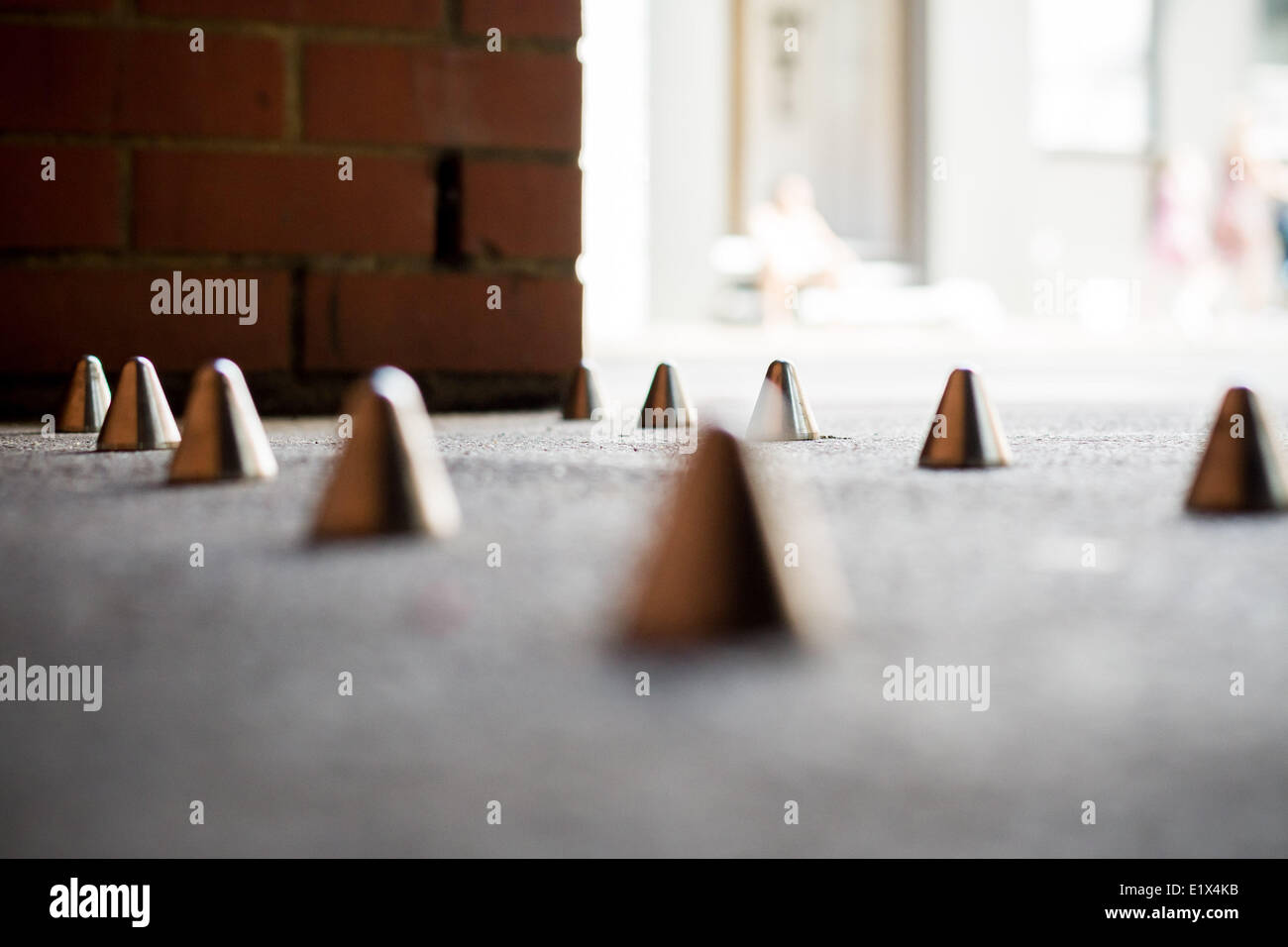 London, UK. 10th June 2014. Anti-Homeless Spikes outside Southwark ...