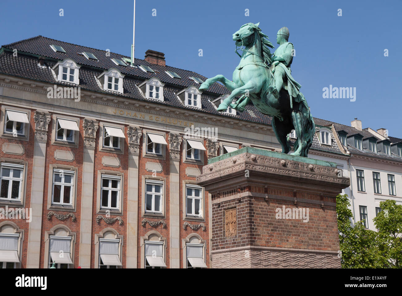 Statue of Bishop Absalon and St Nicholas Church Copenhagen Denmark ...