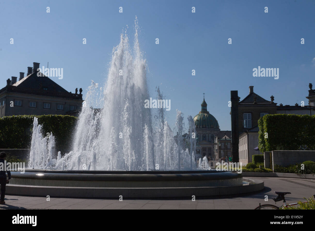 Fountains in front of Amalienborg Palace in Copenhagen, Denmark Stock Photo - Alamy