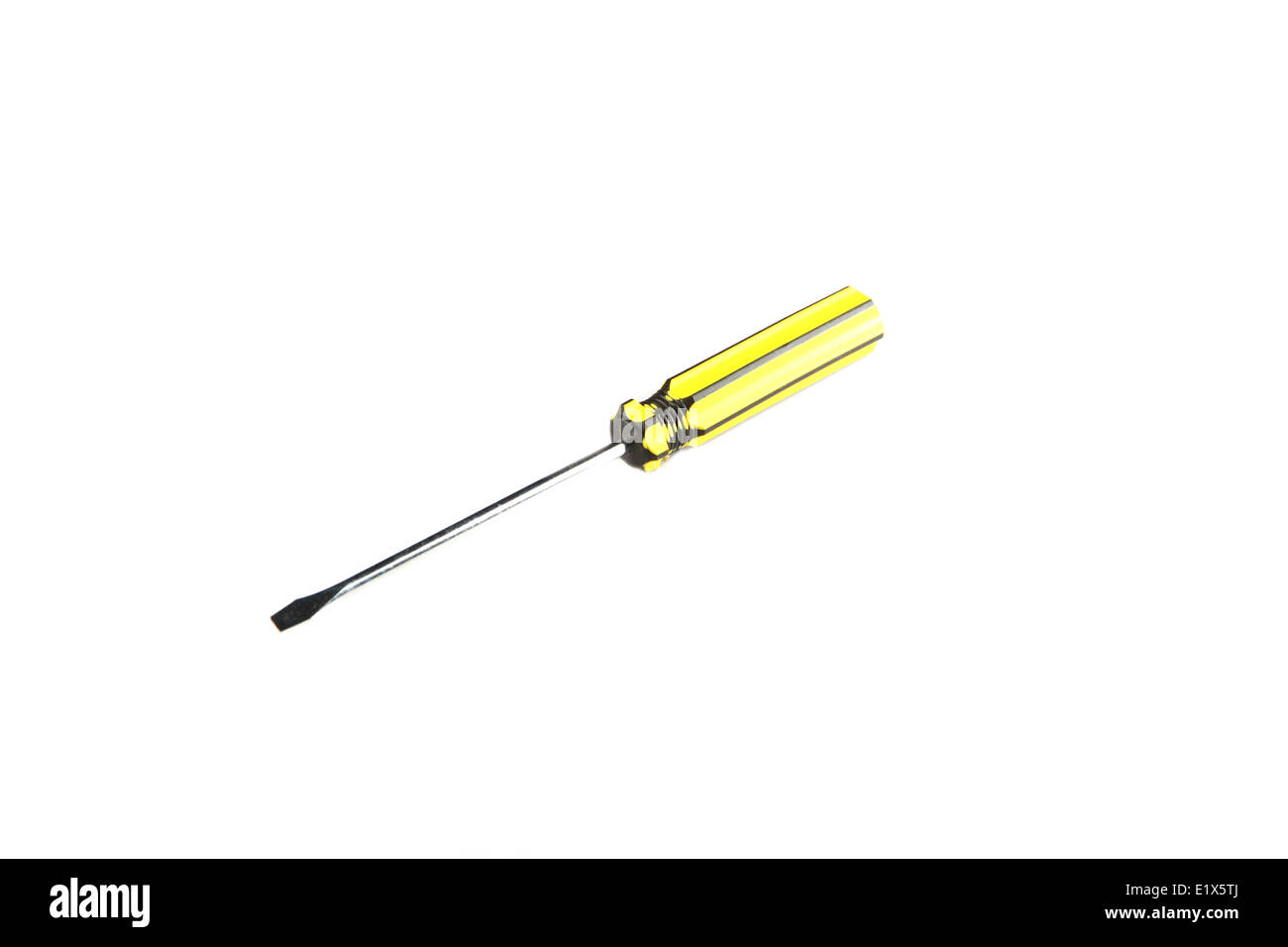 Yellow tool of screwdriver isolated on white background Stock Photo - Alamy