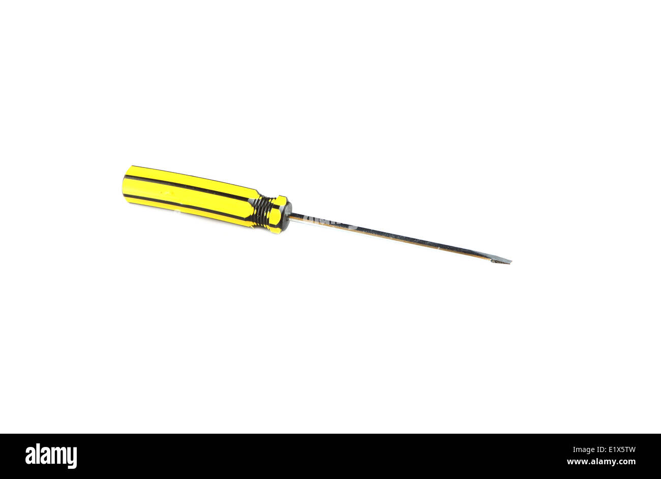 Yellow tool of screwdriver isolated on white background Stock Photo - Alamy