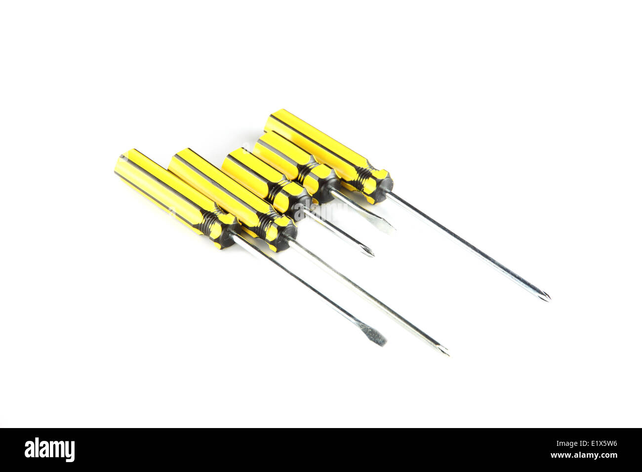 Yellow tool of screwdriver isolated on white background Stock Photo - Alamy