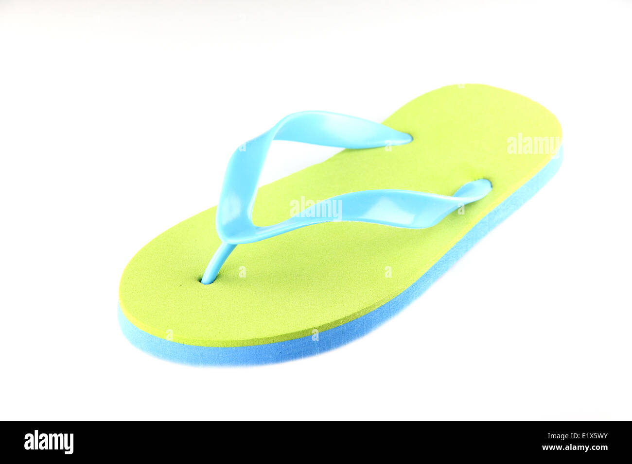 Green light slippers isolated on white background Stock Photo - Alamy