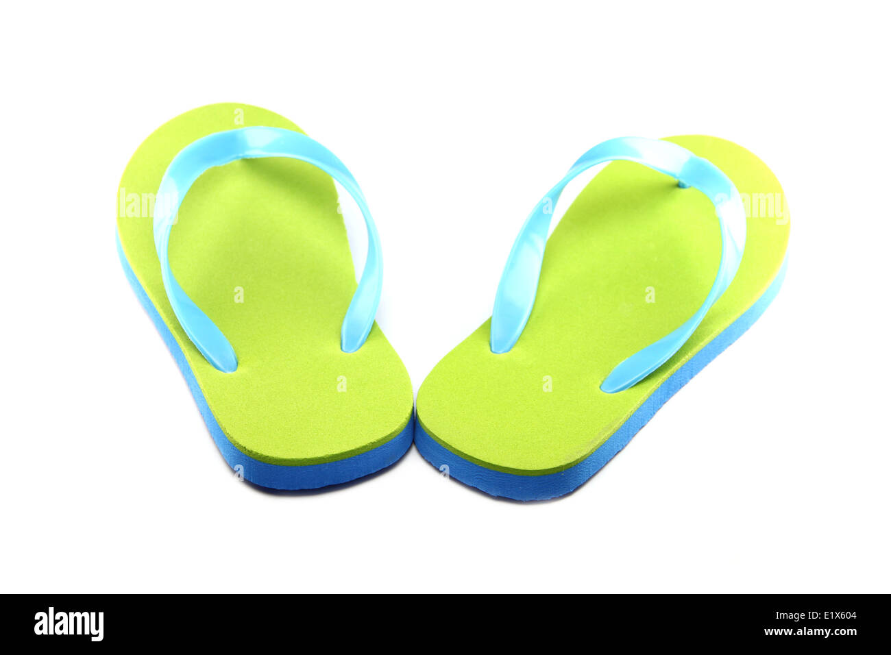 Green light slippers isolated on white background Stock Photo - Alamy