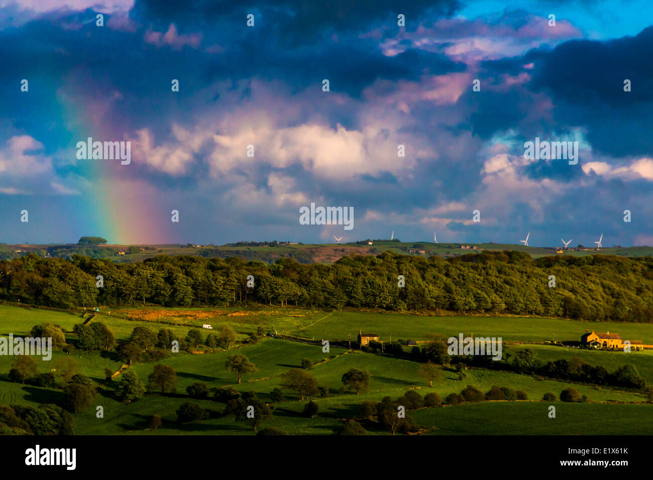 rainbow in windmill town Stock Photo - Alamy