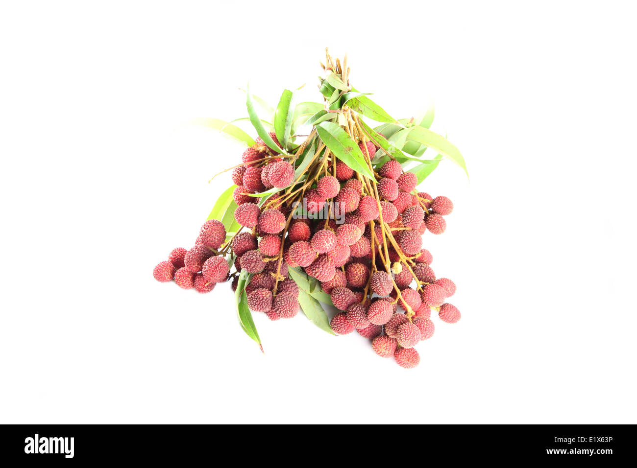 bunch of fresh lychees on white background Stock Photo - Alamy