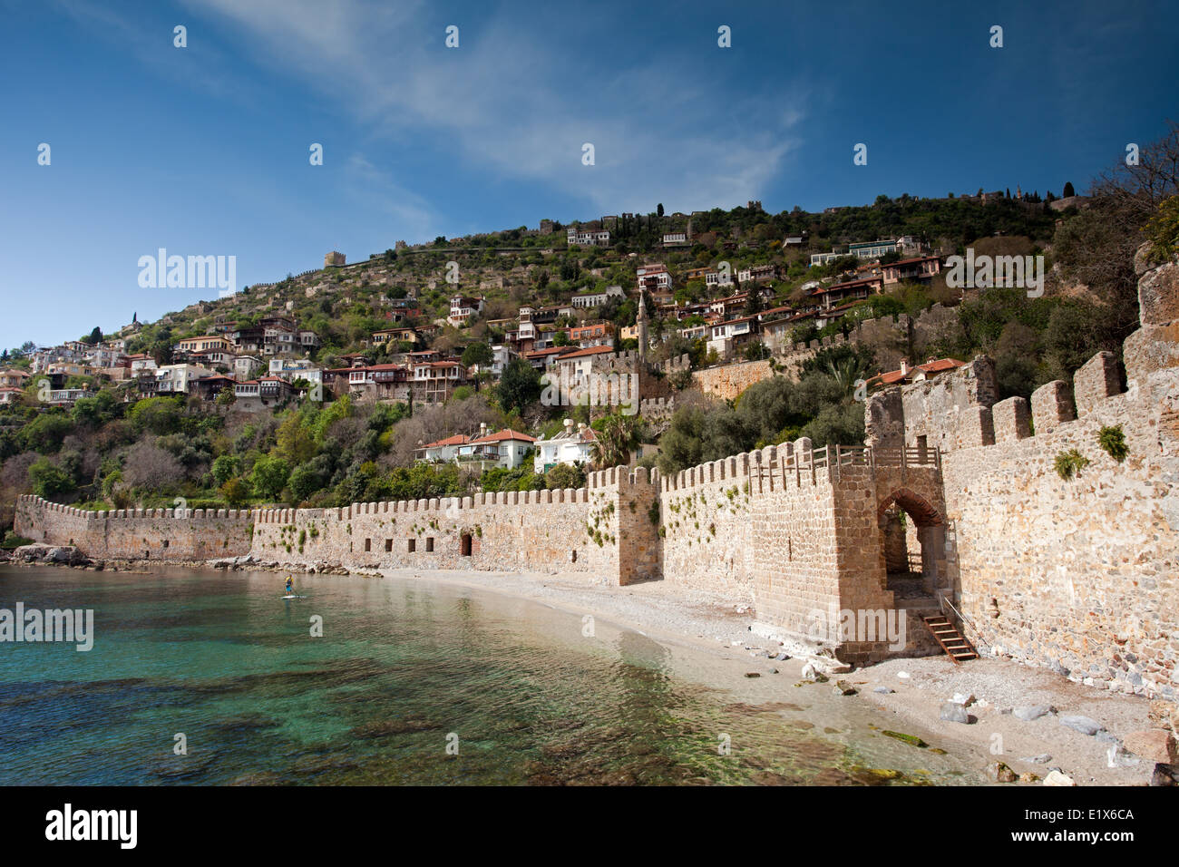 Alanya Port: View from Red Tower Stock Photo - Alamy