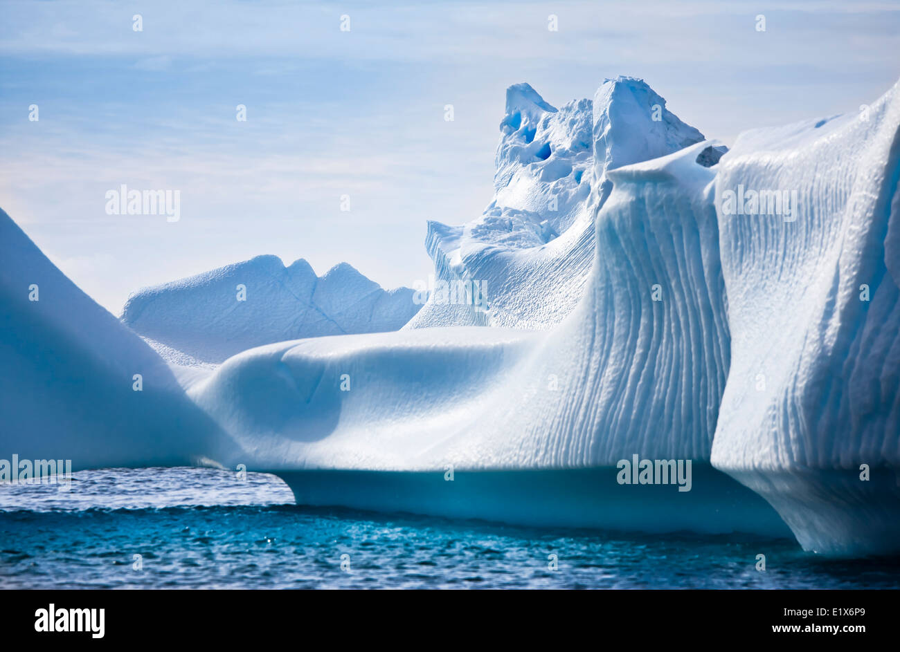 Antarctic iceberg in the snow. Beautiful winter background Stock Photo ...