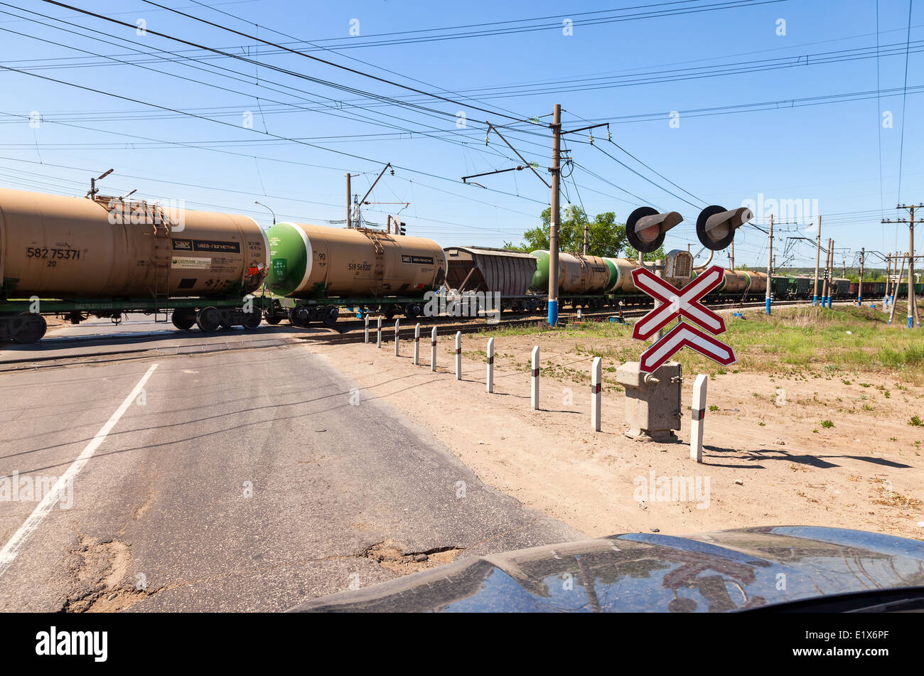 Cargo train railway barrier hi-res stock photography and images - Alamy