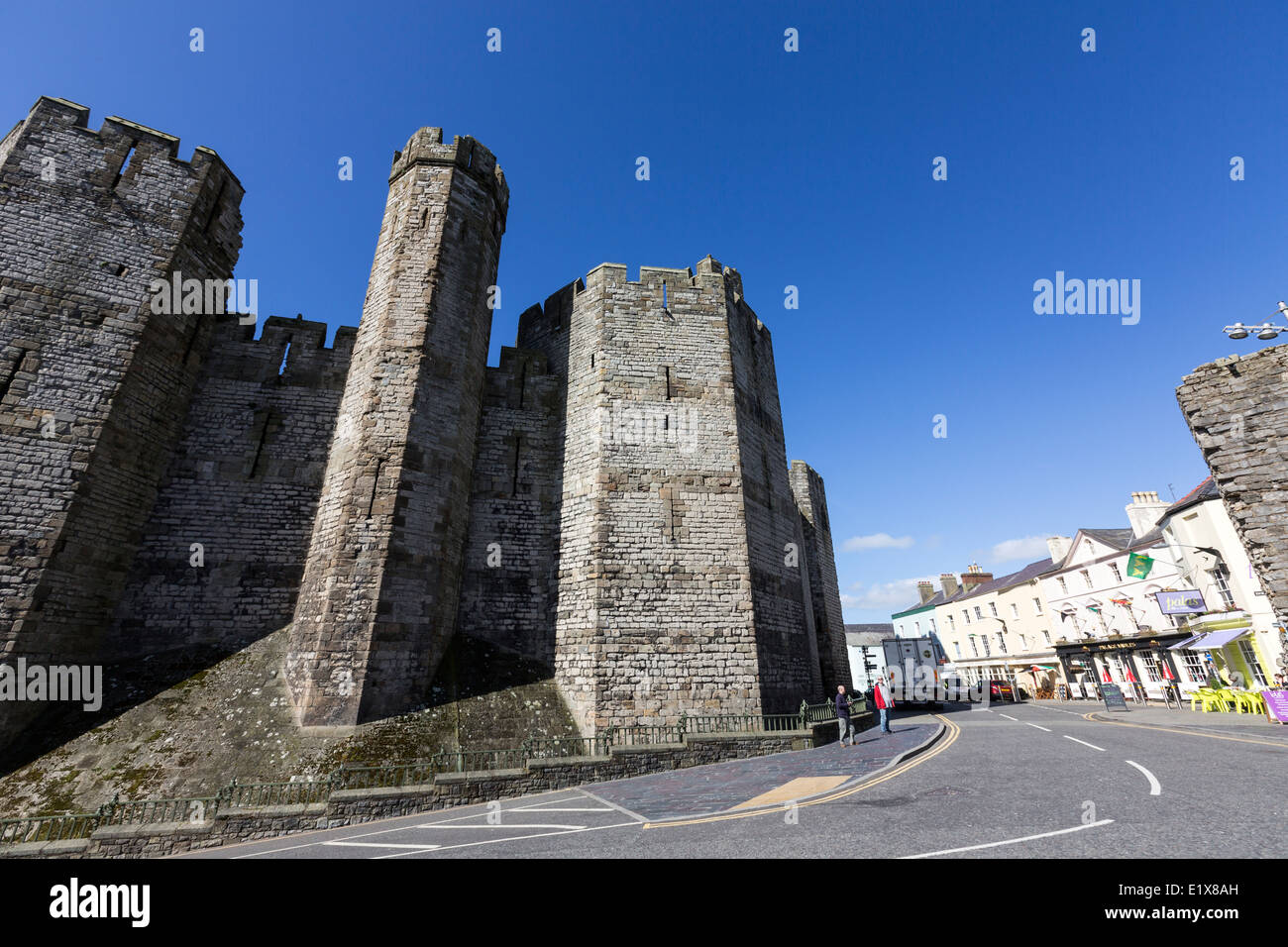 Caernarfon Castle, Castle Ditch Stock Photo - Alamy