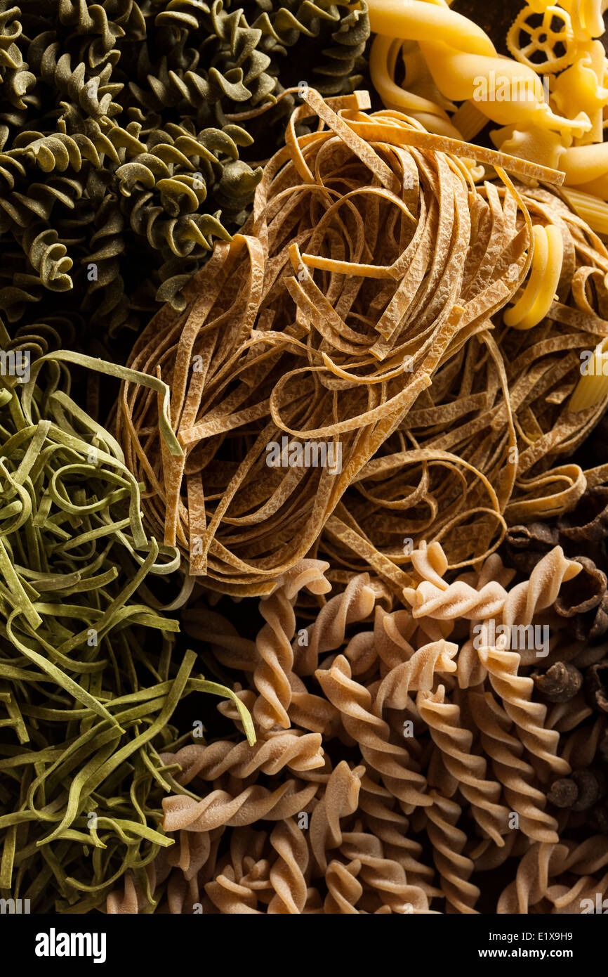 Assorted Homemade Dry Italian Pasta on a Background Stock Photo - Alamy