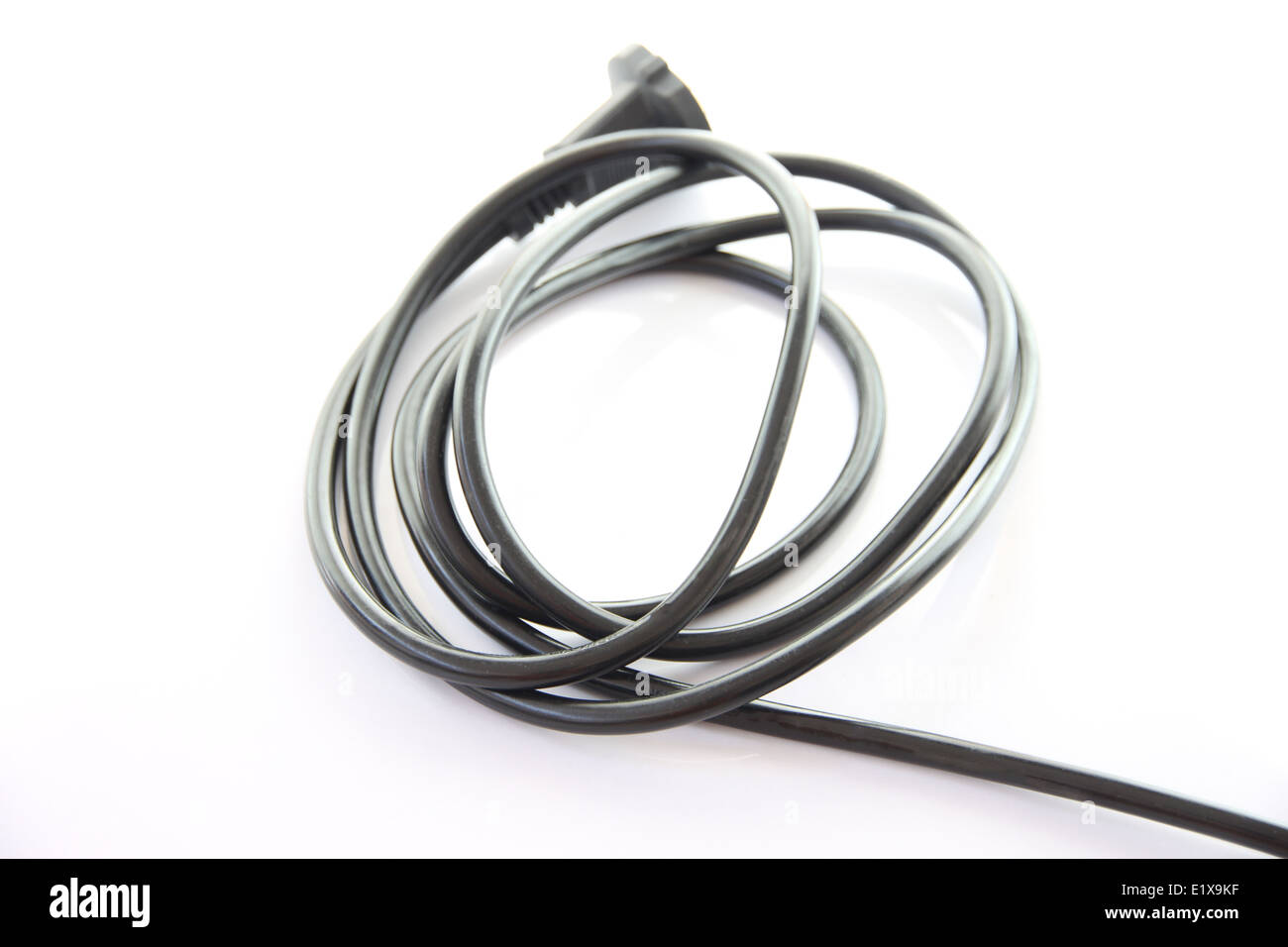 black cable of computer equipment isolated on white background Stock ...