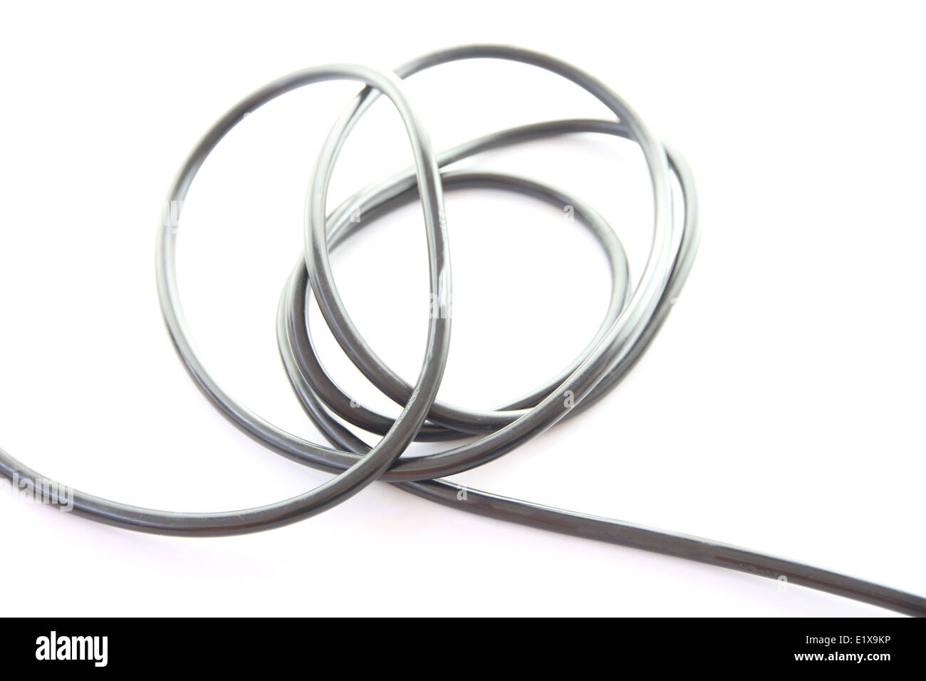 black cable of computer equipment isolated on white background Stock ...