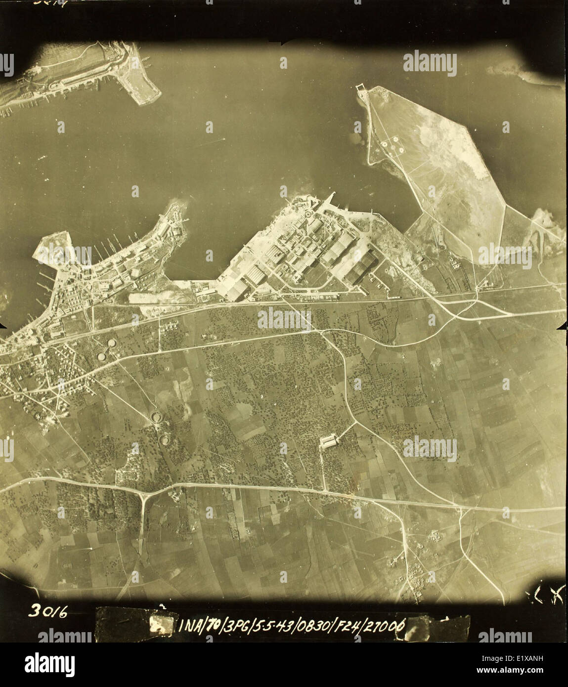 Aerial reconnaissance photo taken during World War Two between 1941 and ...