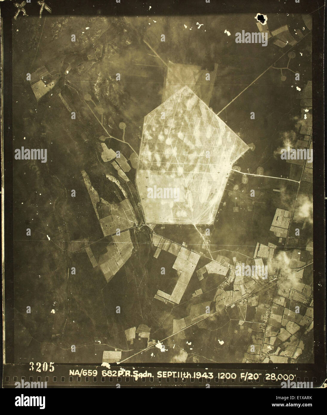 This reconnaissance aerial photo, taken between 1941 and 1945, captures ...