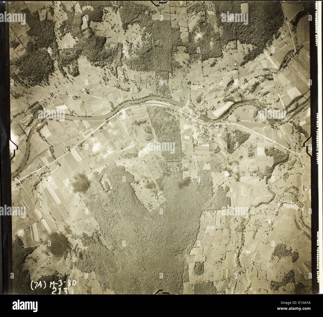 This aerial reconnaissance photo taken between 1941-1945 shows military ...