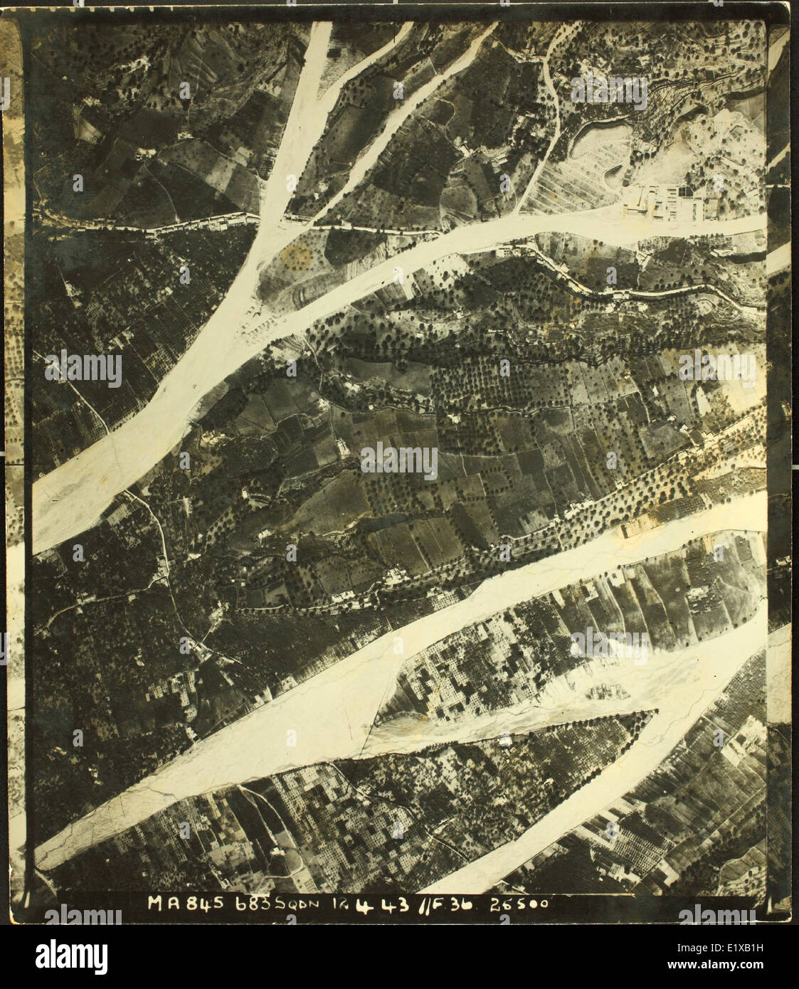 This aerial reconnaissance photo taken between 1941 and 1945 captures ...