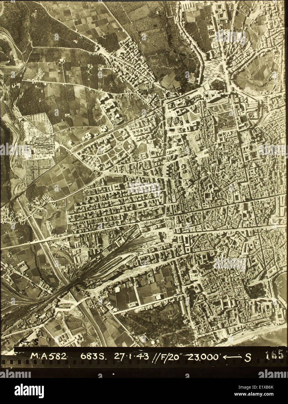 Aerial reconnaissance photograph from the World War II period (1941 ...