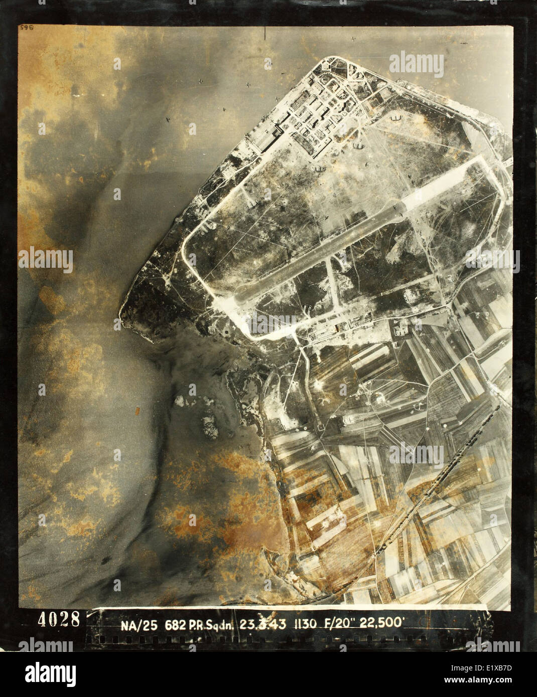 This aerial reconnaissance photo, taken during World War II, captures a ...