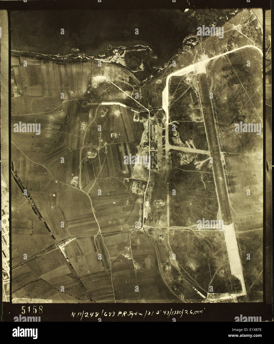 This aerial reconnaissance photo, taken during World War II, captures ...