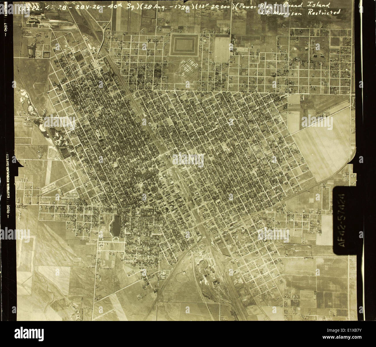 This aerial reconnaissance photo from 1941-1945 depicts military ...