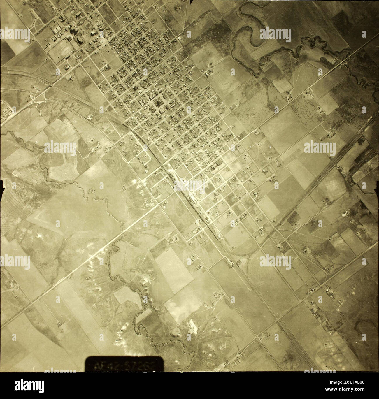 This aerial reconnaissance photograph, taken during World War II ...
