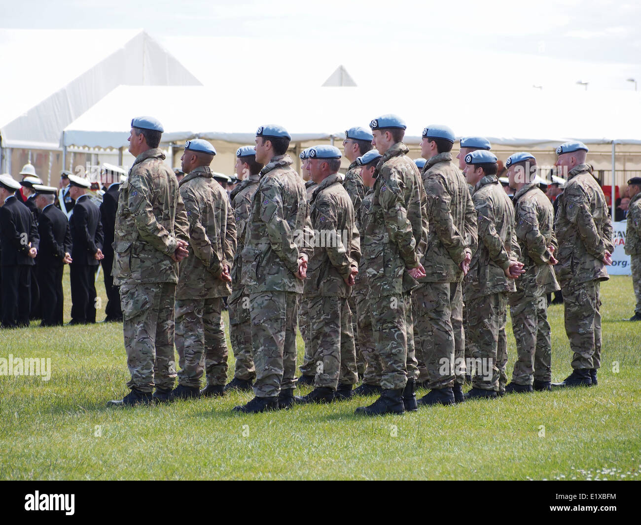 Members of 679 squadron, Army air corps, on parade during the 70th ...