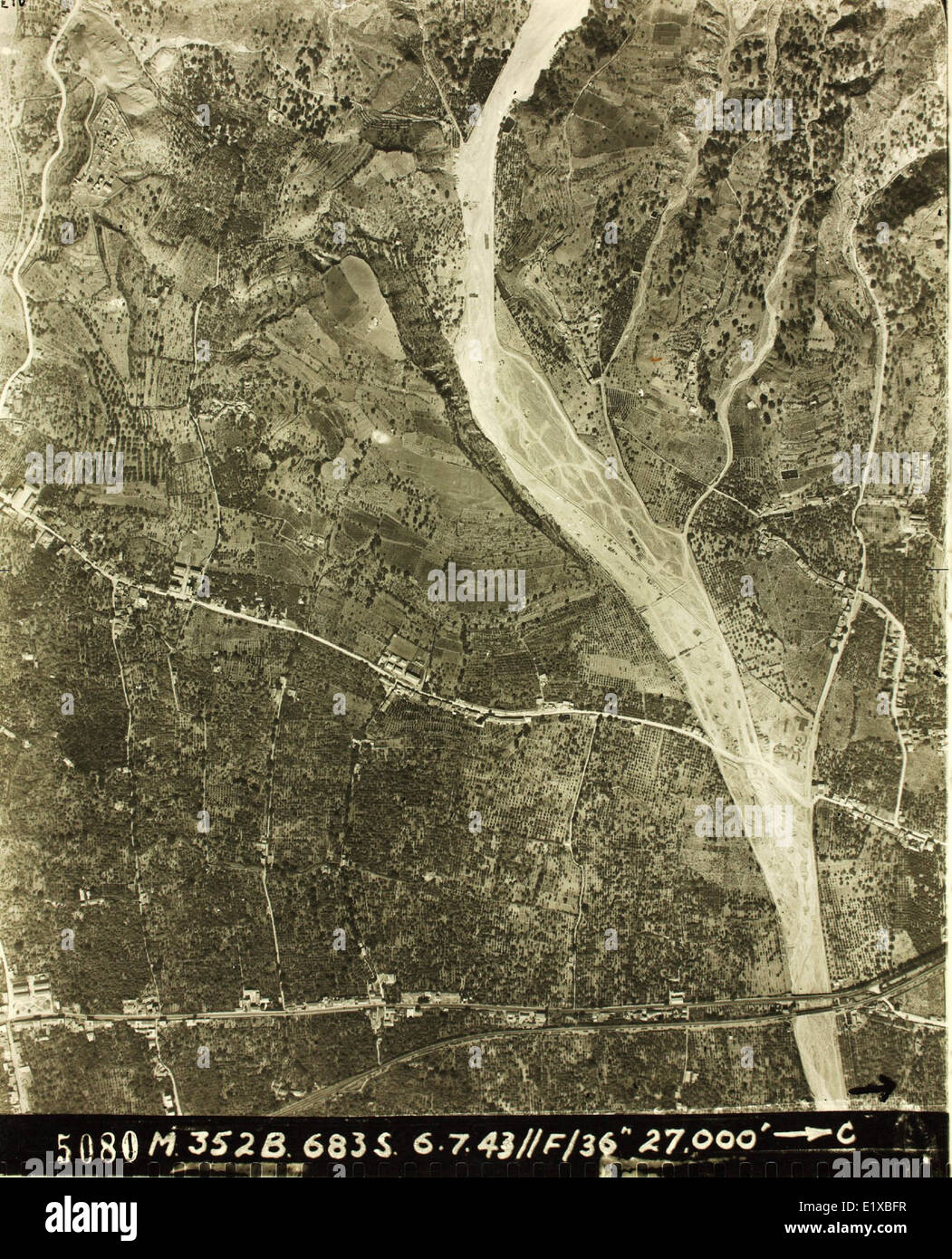 This aerial reconnaissance photo, taken between 1941 and 1945, depicts ...