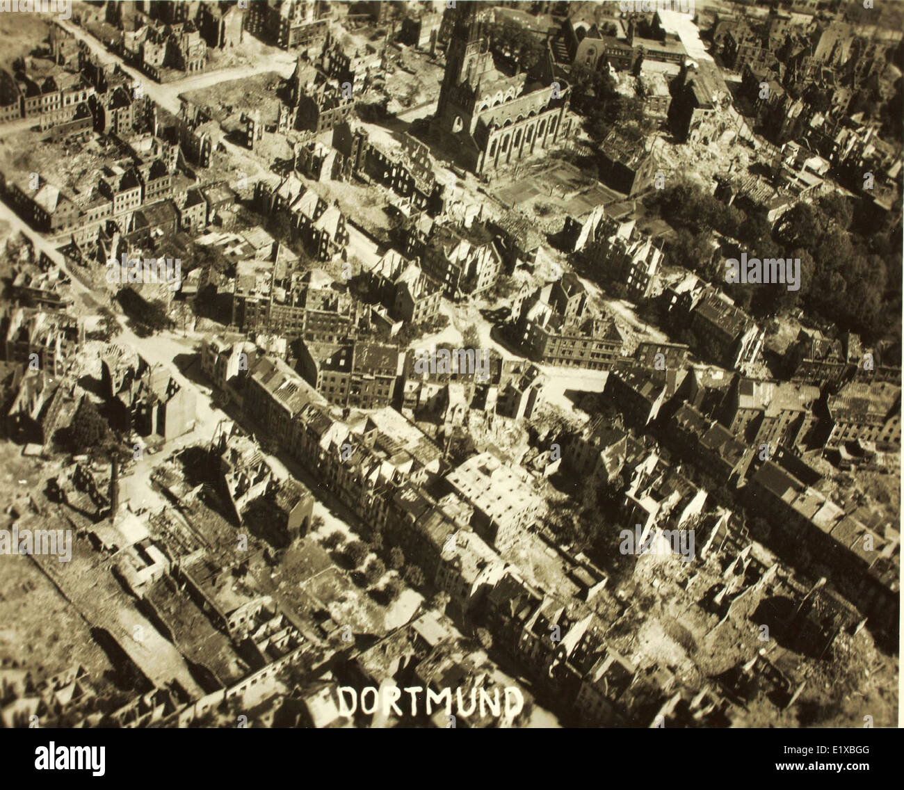 This aerial reconnaissance photograph from World War II shows the ...