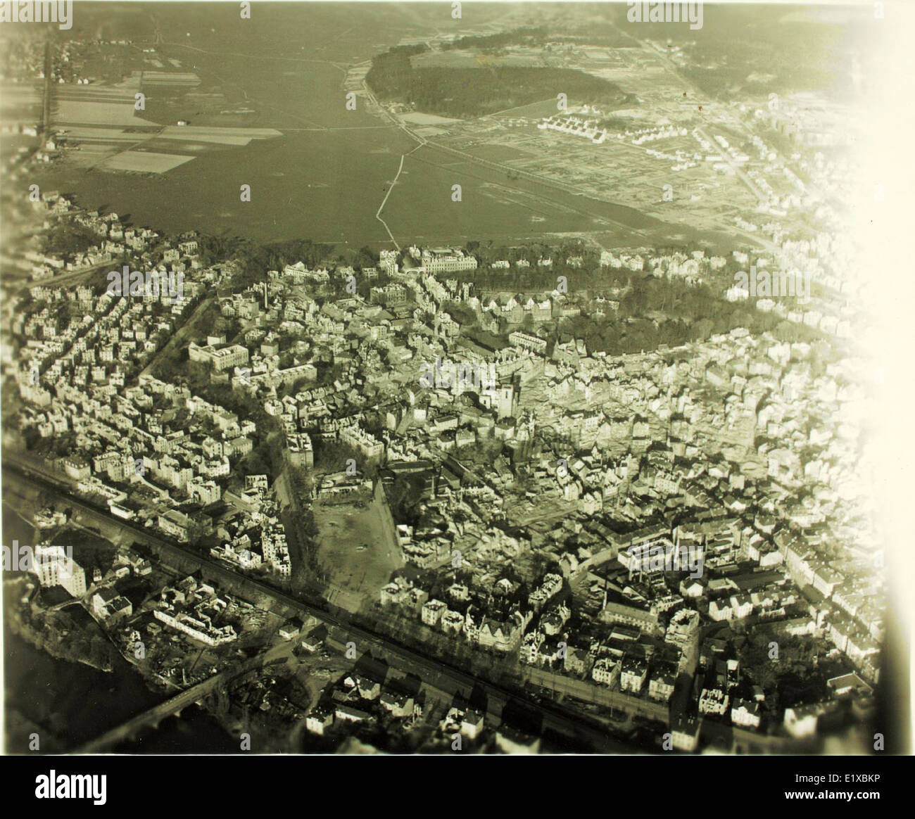 This reconnaissance photo, taken over Geissen, Germany during World War ...