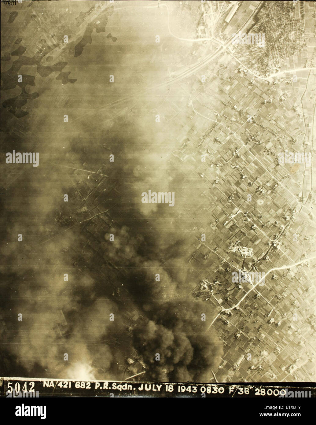 This aerial reconnaissance photo shows Naples, Italy, during World War ...