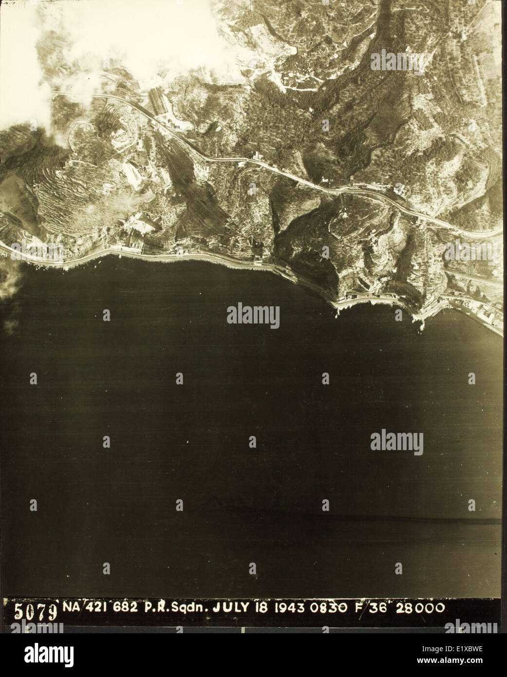 This aerial reconnaissance photo taken between 1941-1945 shows Naples ...