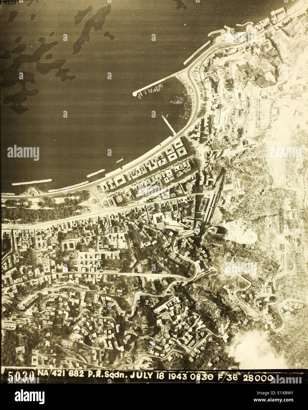 This aerial reconnaissance photo taken between 1941 and 1945 shows ...