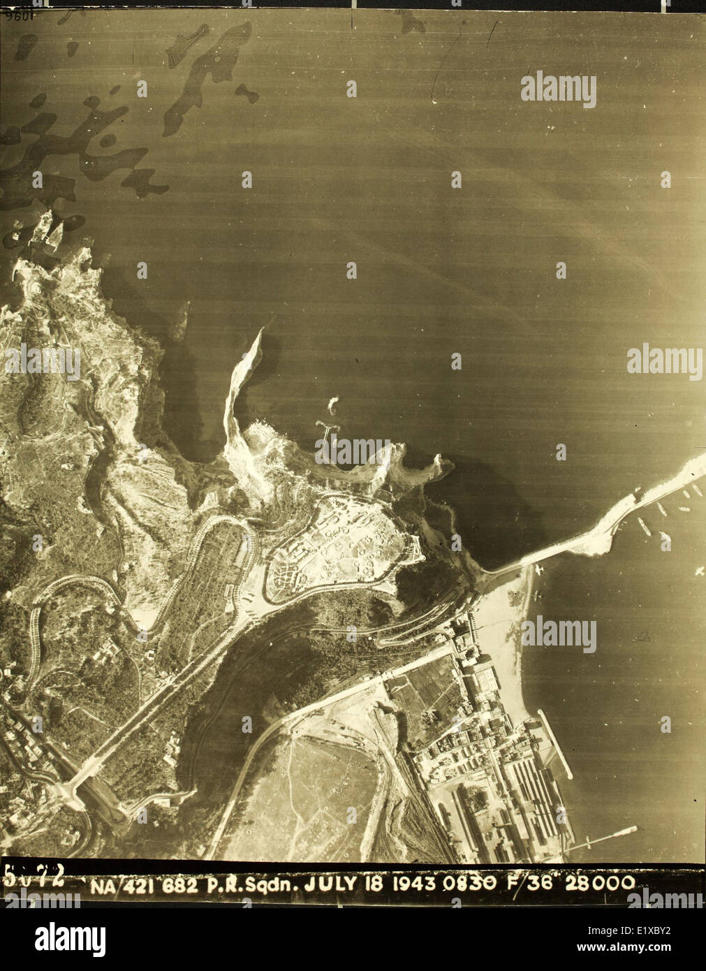 This aerial reconnaissance photo of Naples, Italy, taken between 1941 ...