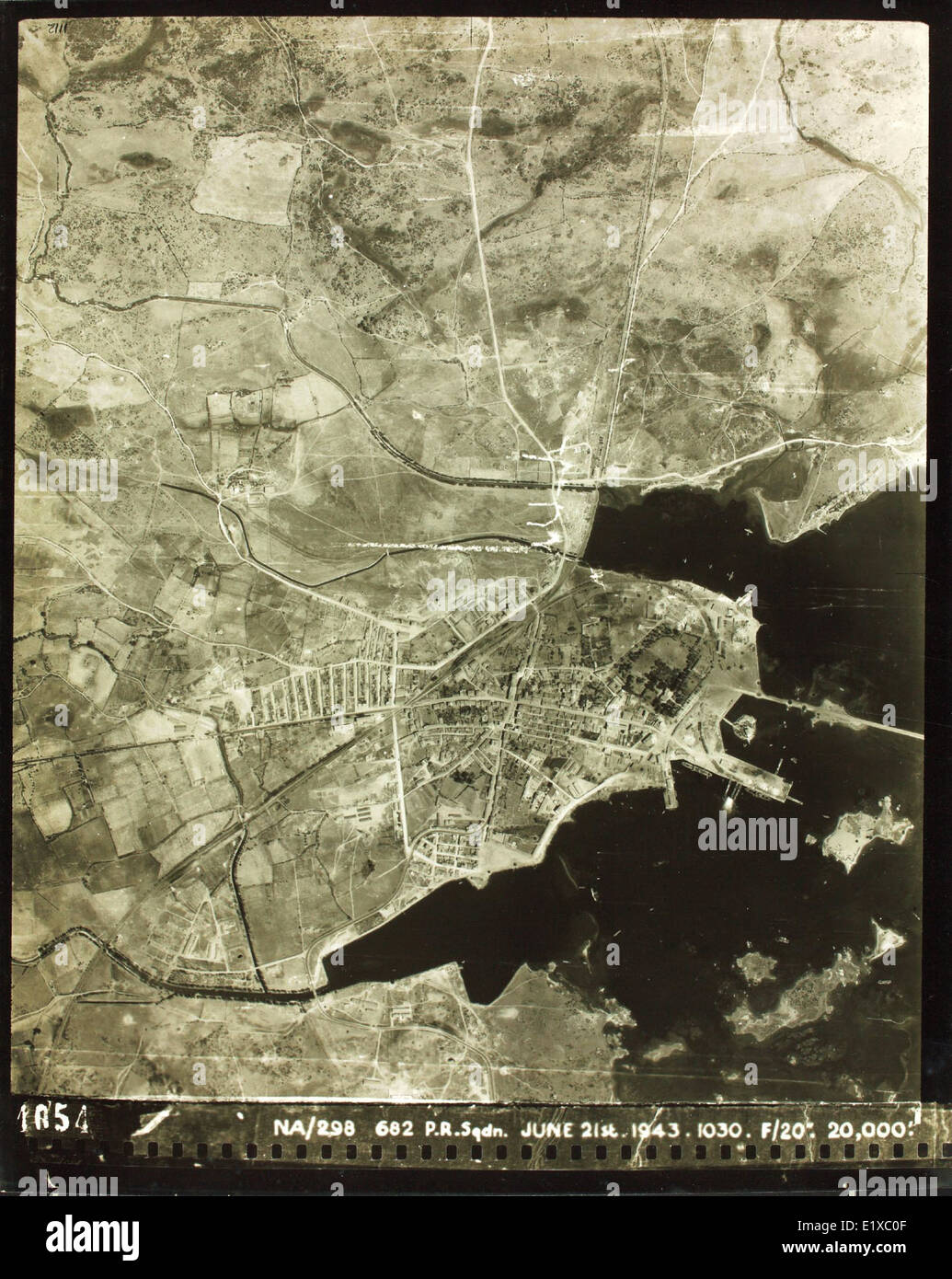 This aerial reconnaissance photo taken during World War II offers a ...