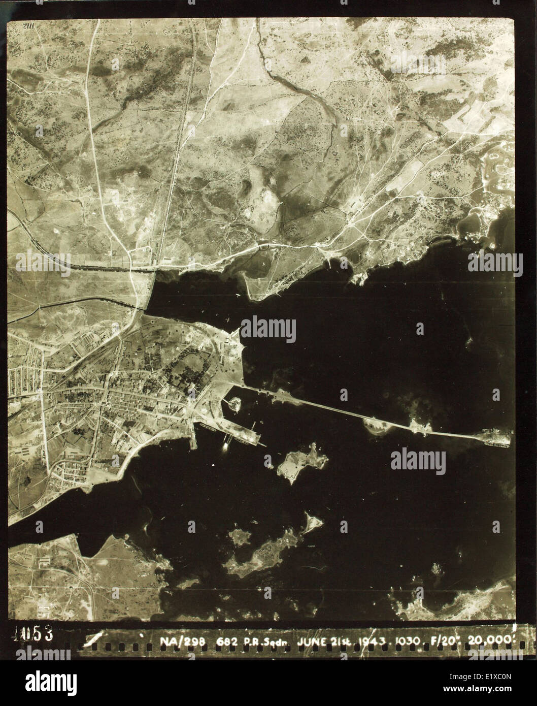 This aerial reconnaissance photo, taken between 1941-1945, showcases ...