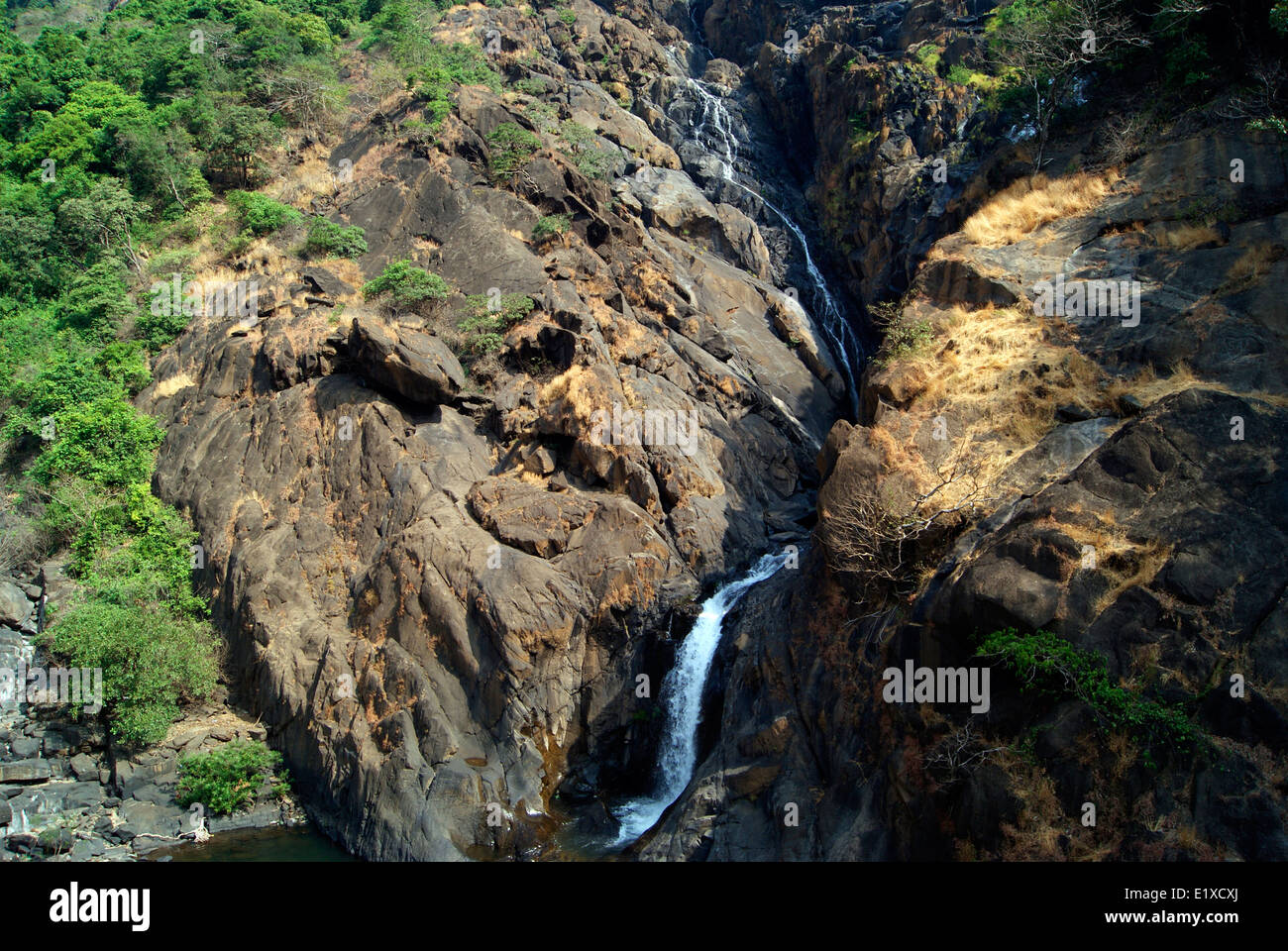 Dudhsagar Falls Goa on summer India Stock Photo - Alamy
