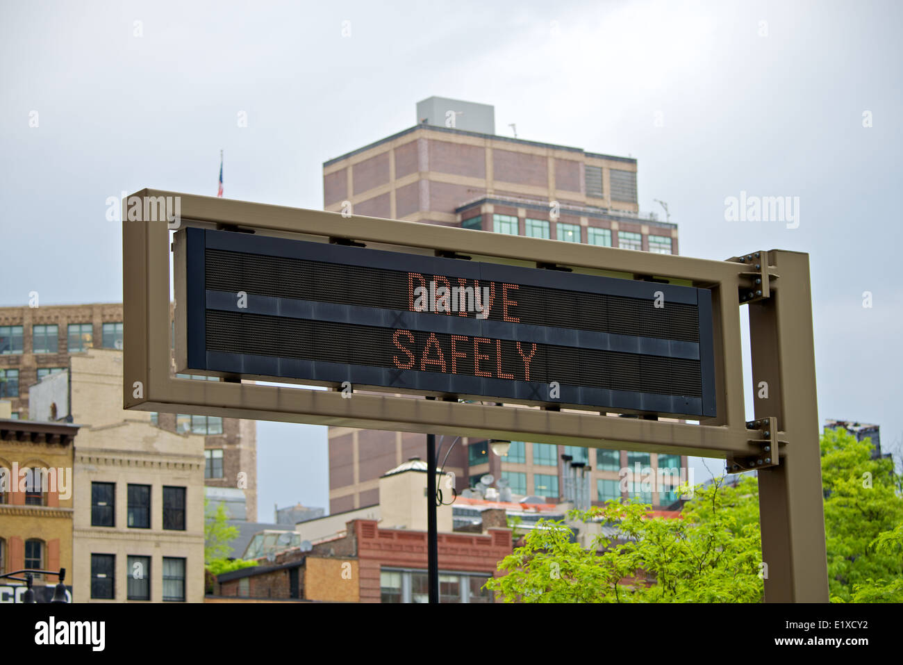 Digital Road Traffic Safety Sign Stock Photo - Alamy