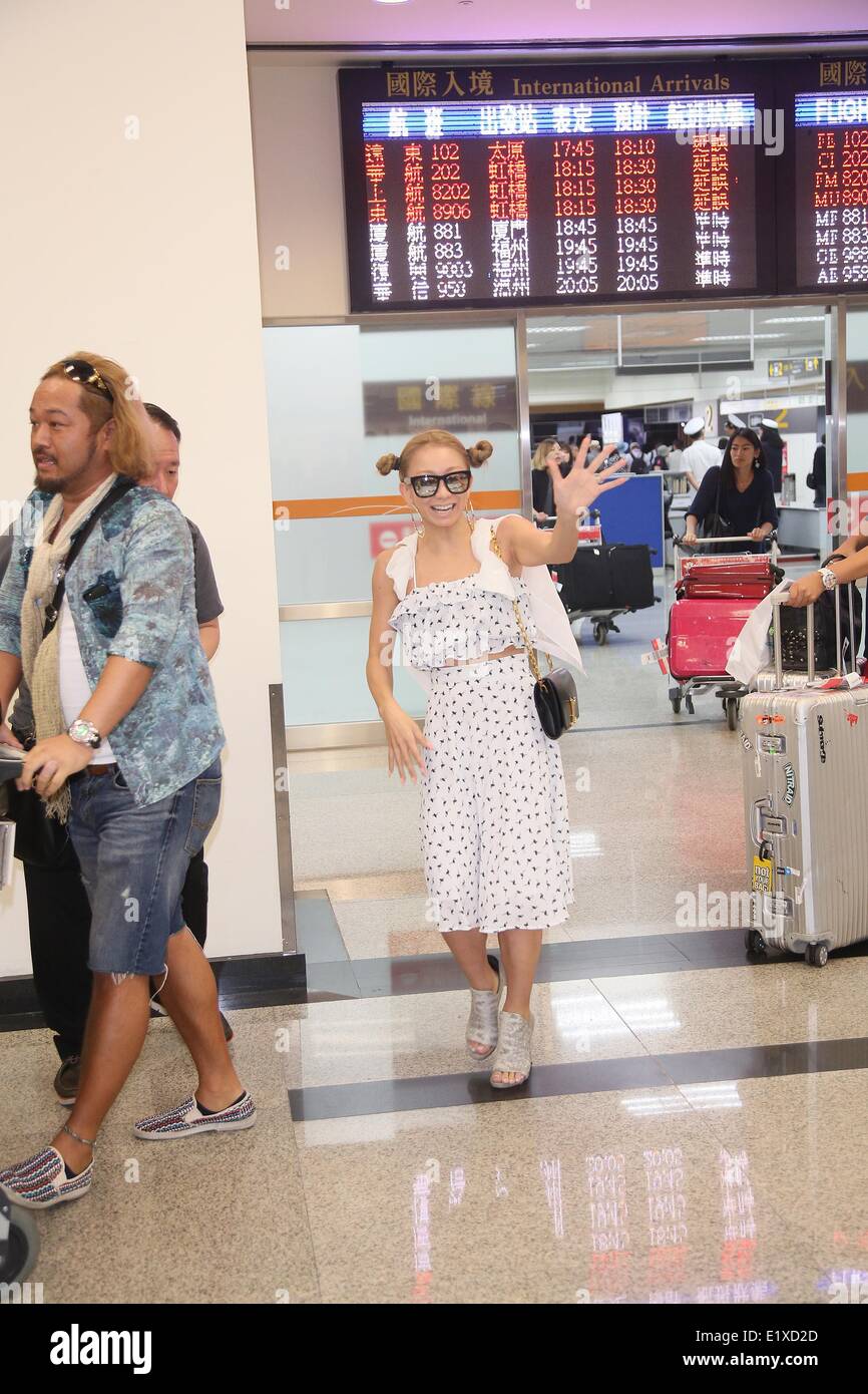 Taipei, China. 9th June, 2014. Japanese singer Koda Kumi arrives at ...