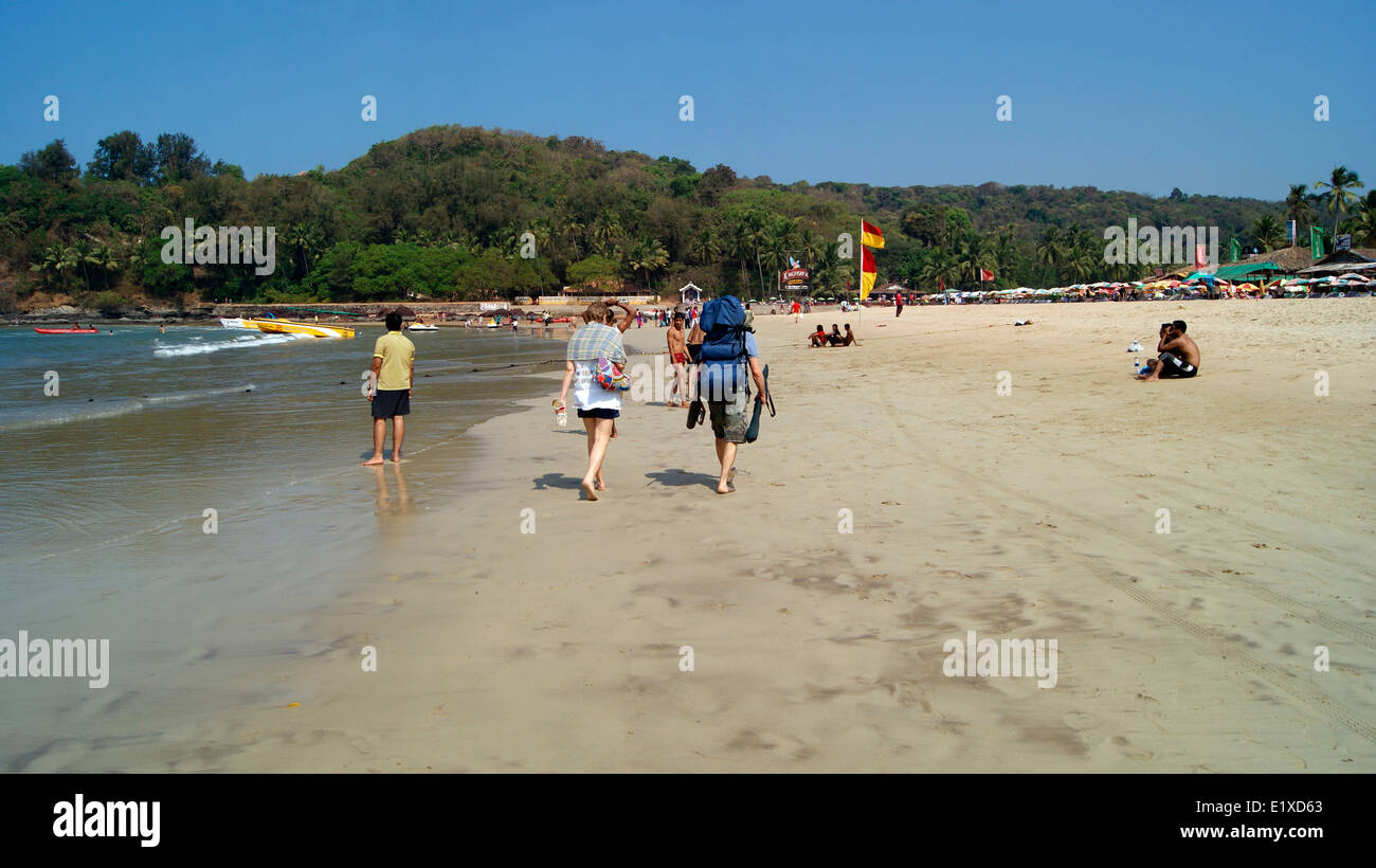 Tourists at Baga Beach Goa India Stock Photo - Alamy