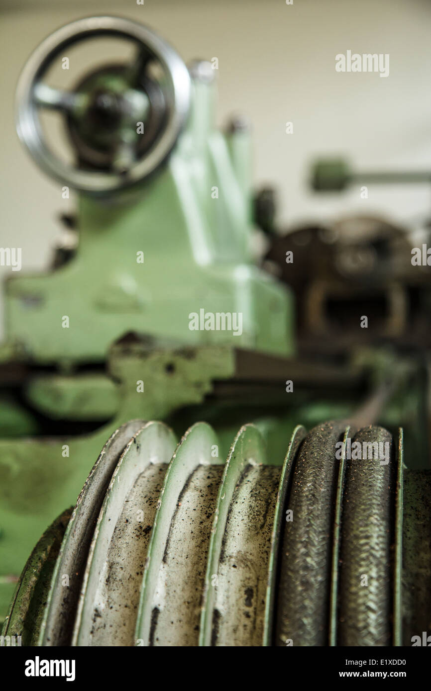 Belt of lathe machine Stock Photo - Alamy