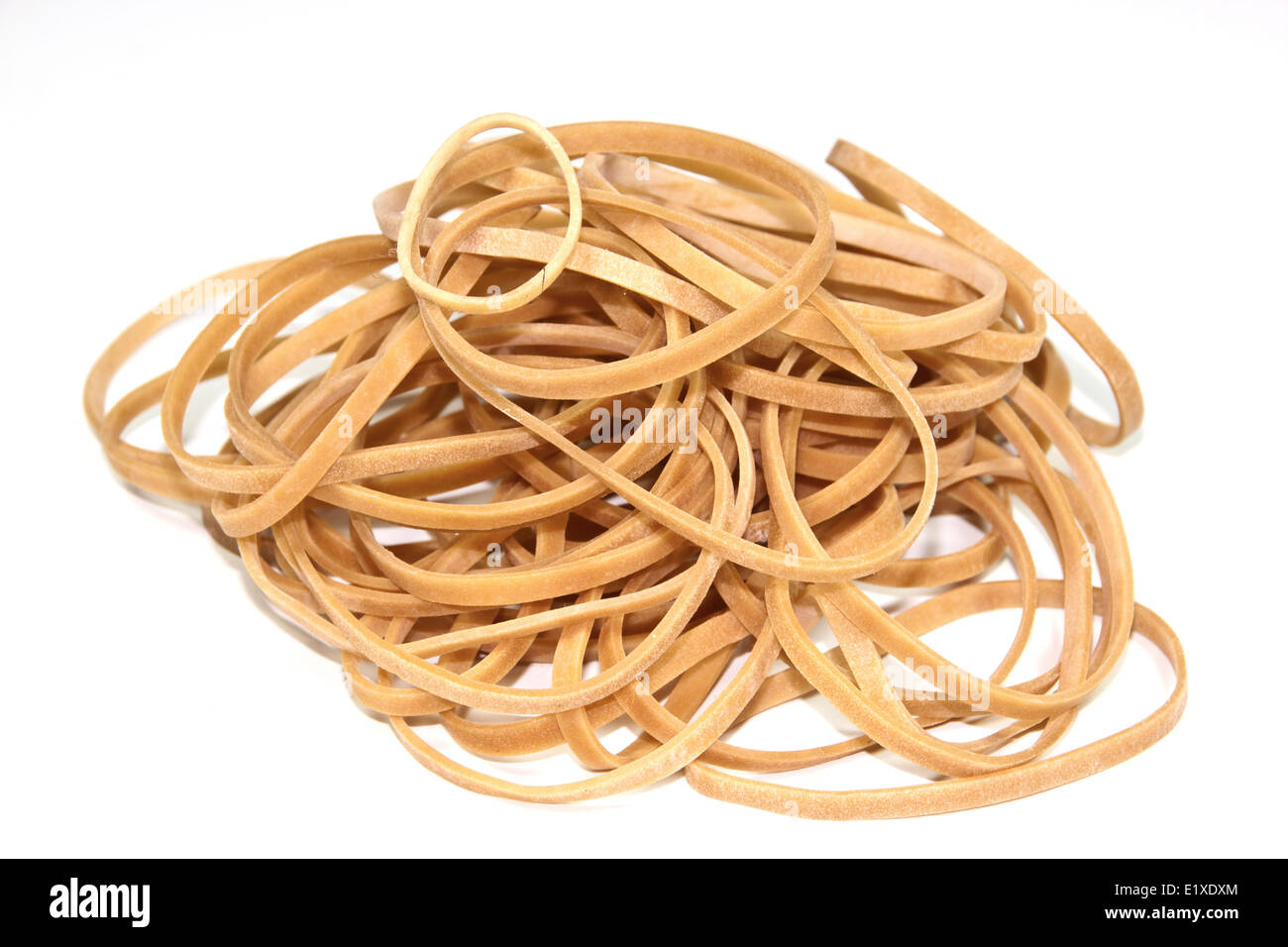 isolated collection of elastic bands stacked in a heap Stock Photo - Alamy