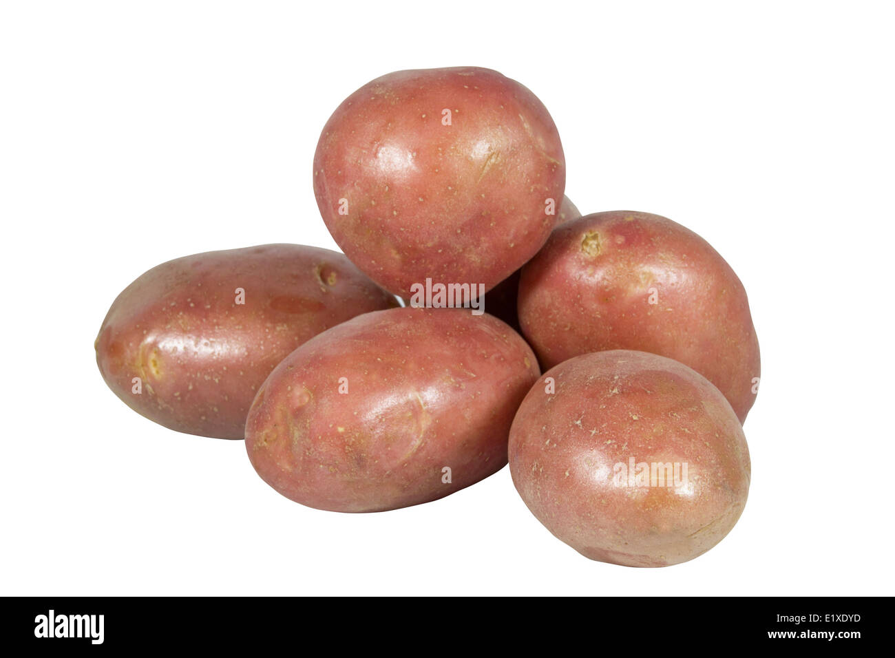 pile of six potatoes with red skin Stock Photo - Alamy