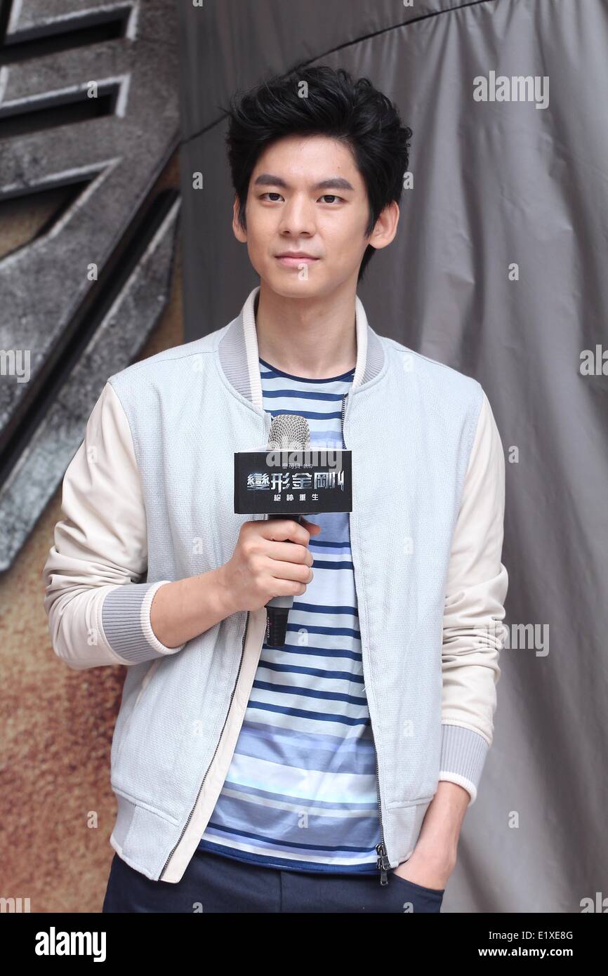 Taipei, China. 9th June, 2014. Austin Lin promotes film Transformers ...