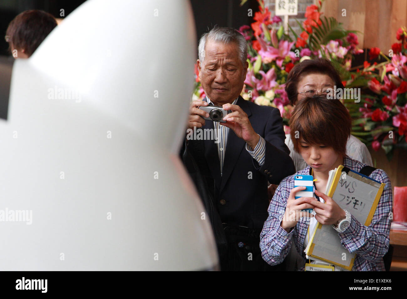 Tokyo, Japan. 11th June, 2014. Customers take pictures to the Toranomon ...
